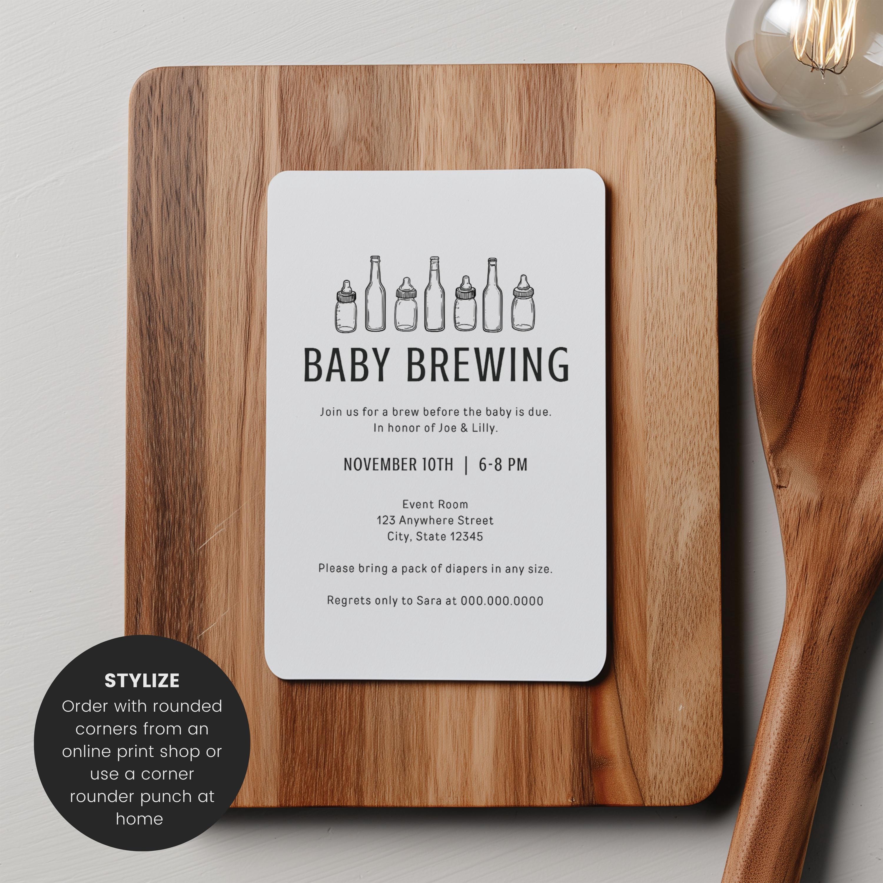 Diaper Keg Invitation, Baby Brewing, Diaper Party Invite: Editable Baby ...