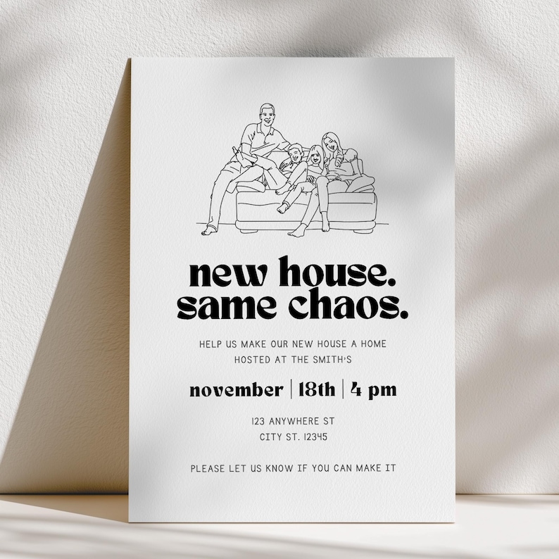 Funny Housewarming Invitation: New Home Party, Editable Canva Template ...
