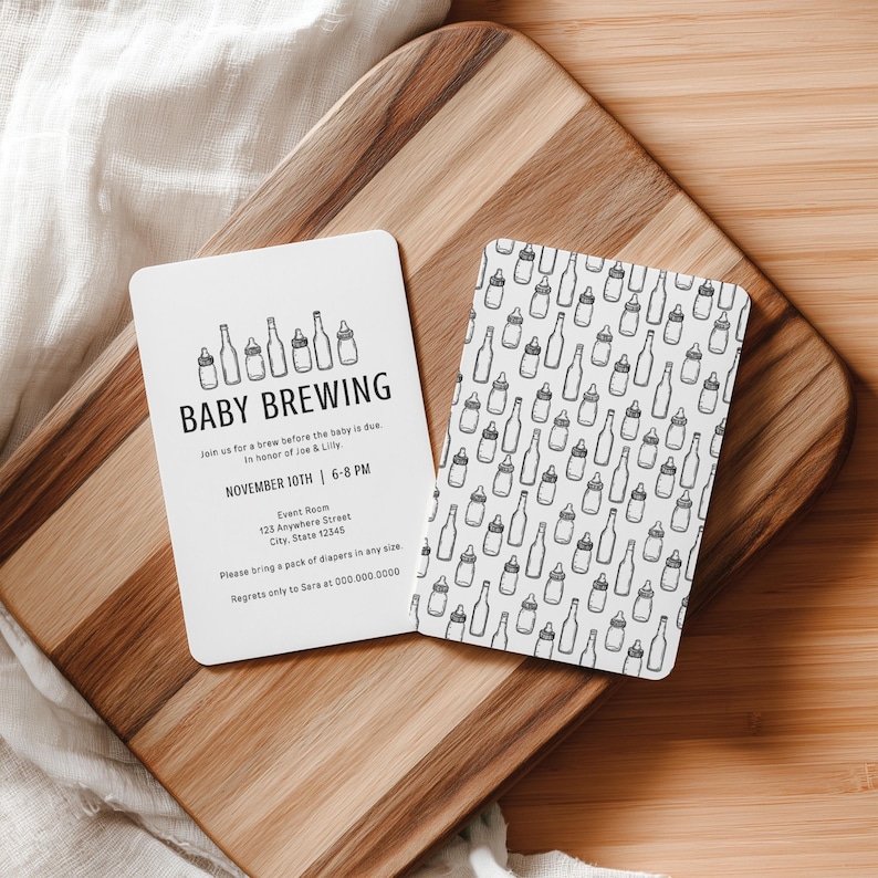 Diaper Keg Invitation, Baby Brewing, Diaper Party Invite: Editable Baby ...