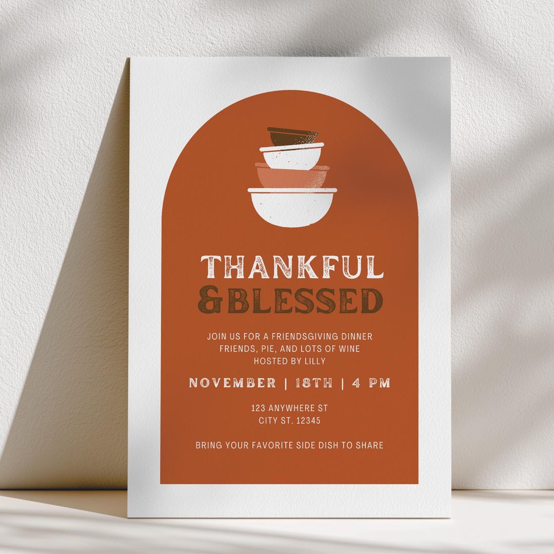 Cozy Friendsgiving Invitation Template: Editable Thanksgiving Dinner ...