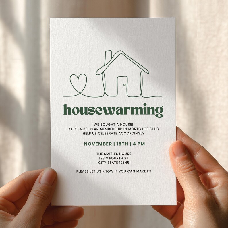 Housewarming Invitation: New Home Party Canva Template (digital ...