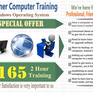 Beginner Computer Training, 2 Hour Technical Support, Microsoft Windows ...