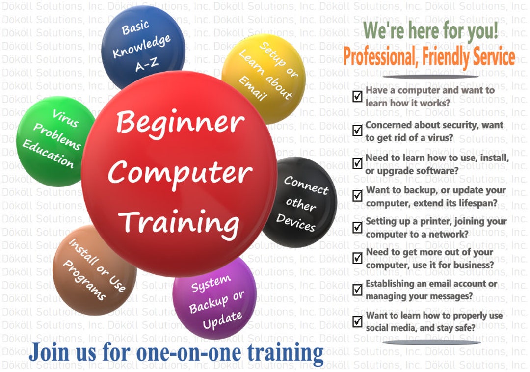 Beginner Computer Training, 2 Hour Technical Support, Microsoft Windows ...