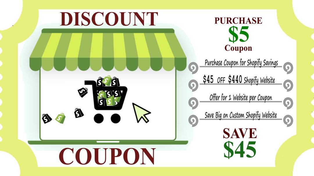 Shopify Discount Coupon for Website Services, Save 45 Dollars at ...