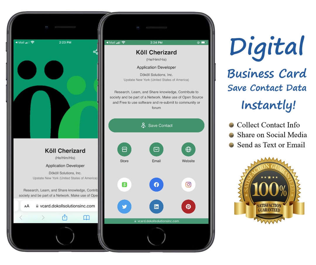 Easy to Use Digital Business Card Design, Best Saving Feature for Your ...