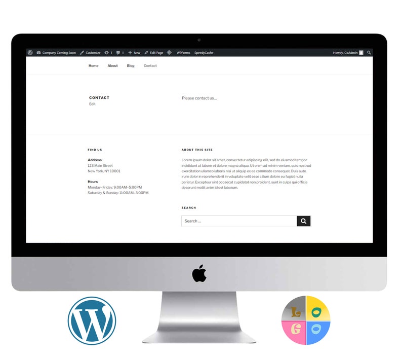Wordpress Template for Small Business Coming Soon Website, Mobile Responsive Web Design With ...