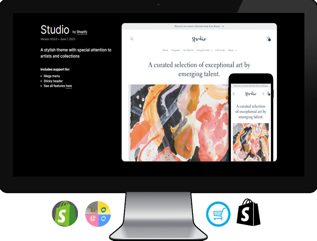 Customizable Studio Artwork Shopify Website for Artists to Sell Art, Best Intuitively Navigable ...