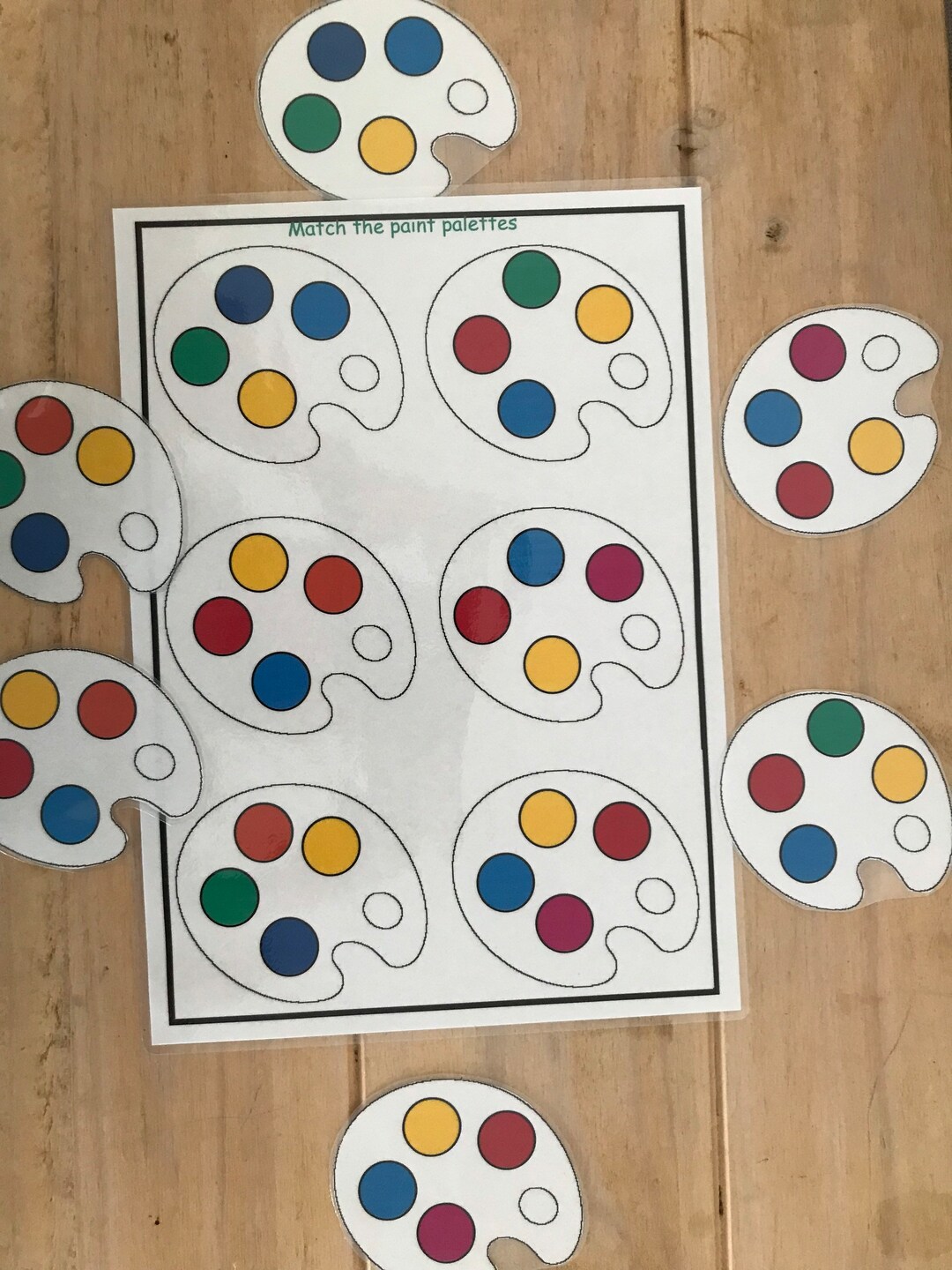 Paint Palette Colour Matching Worksheets, Busy Book Sheet, Learning ...