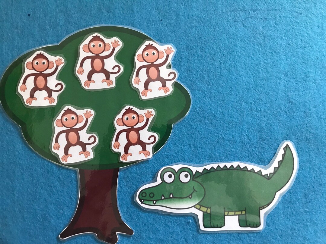 5 Cheeky Monkeys - Nursery Songs for Felt Board Time, Story Time ...