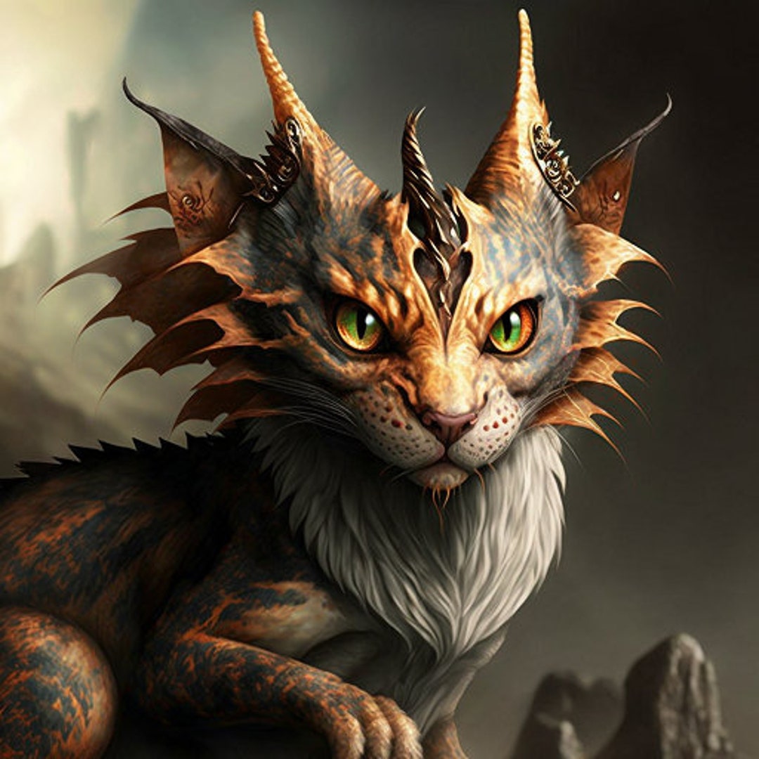 Fierce Dragon Cat - Etsy