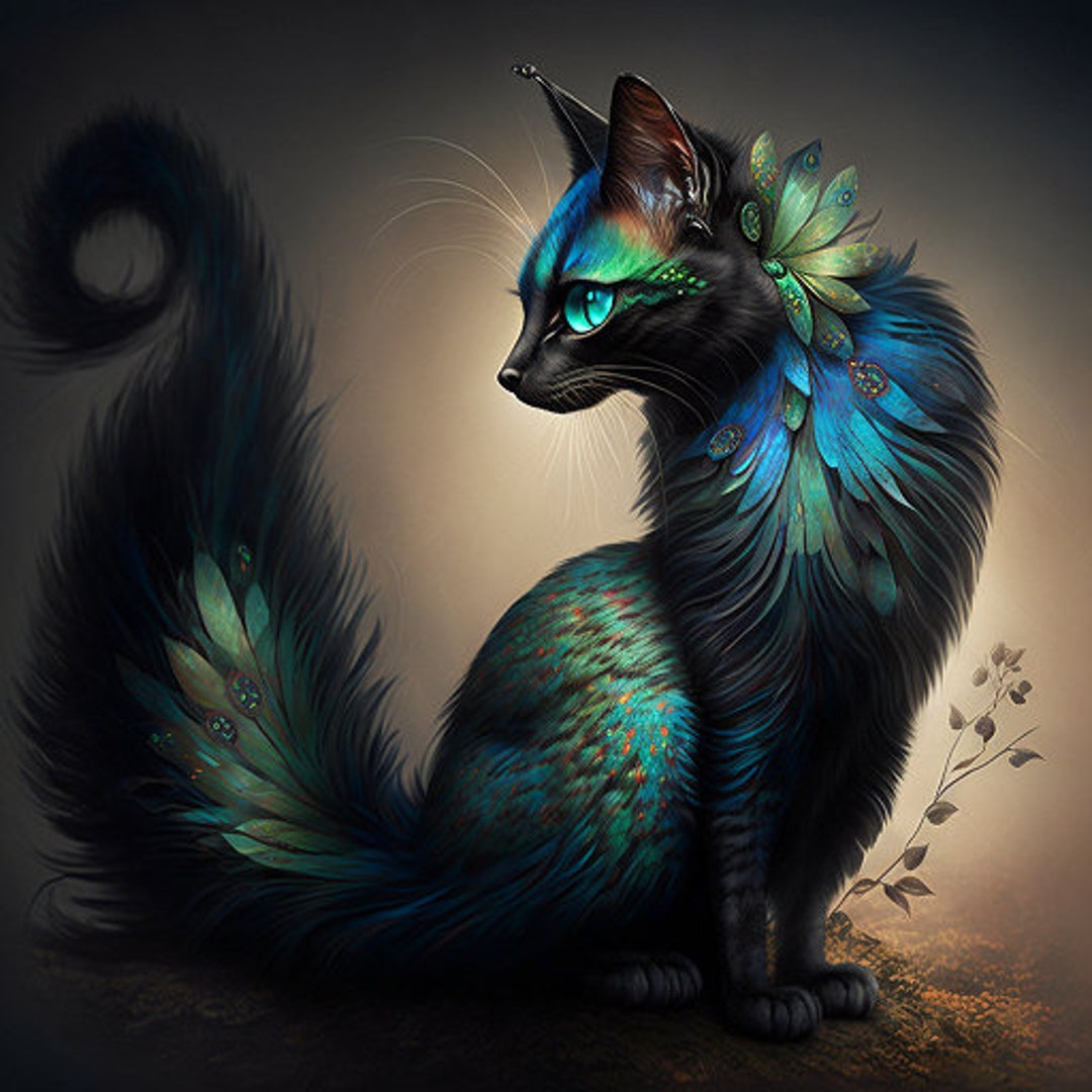 Peacock Cat - Etsy