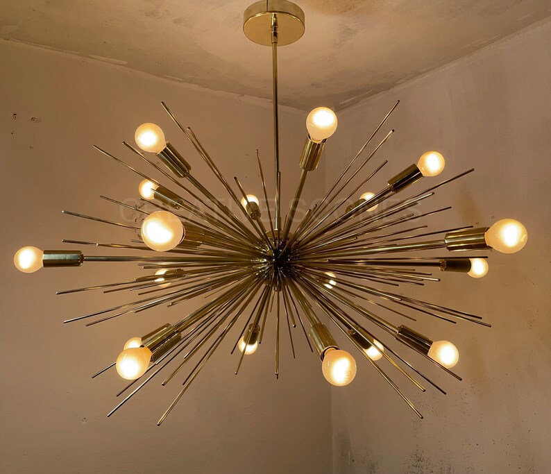 Sputnik Star Brass Cassandra Modern 18 Bulb Mid Century - Etsy