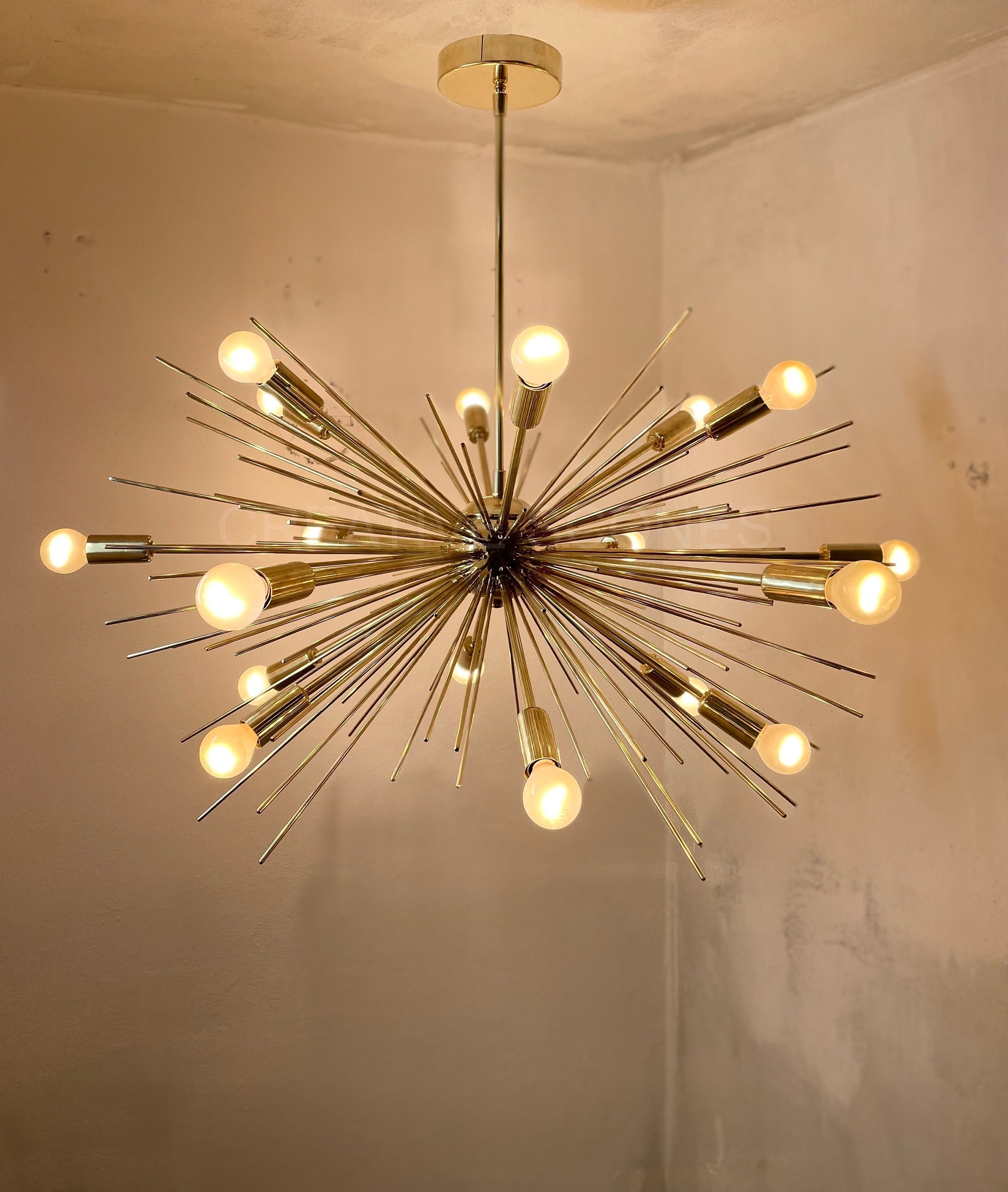 Sputnik Star Brass Cassandra Modern 18 Bulb Mid Century Industrial ...