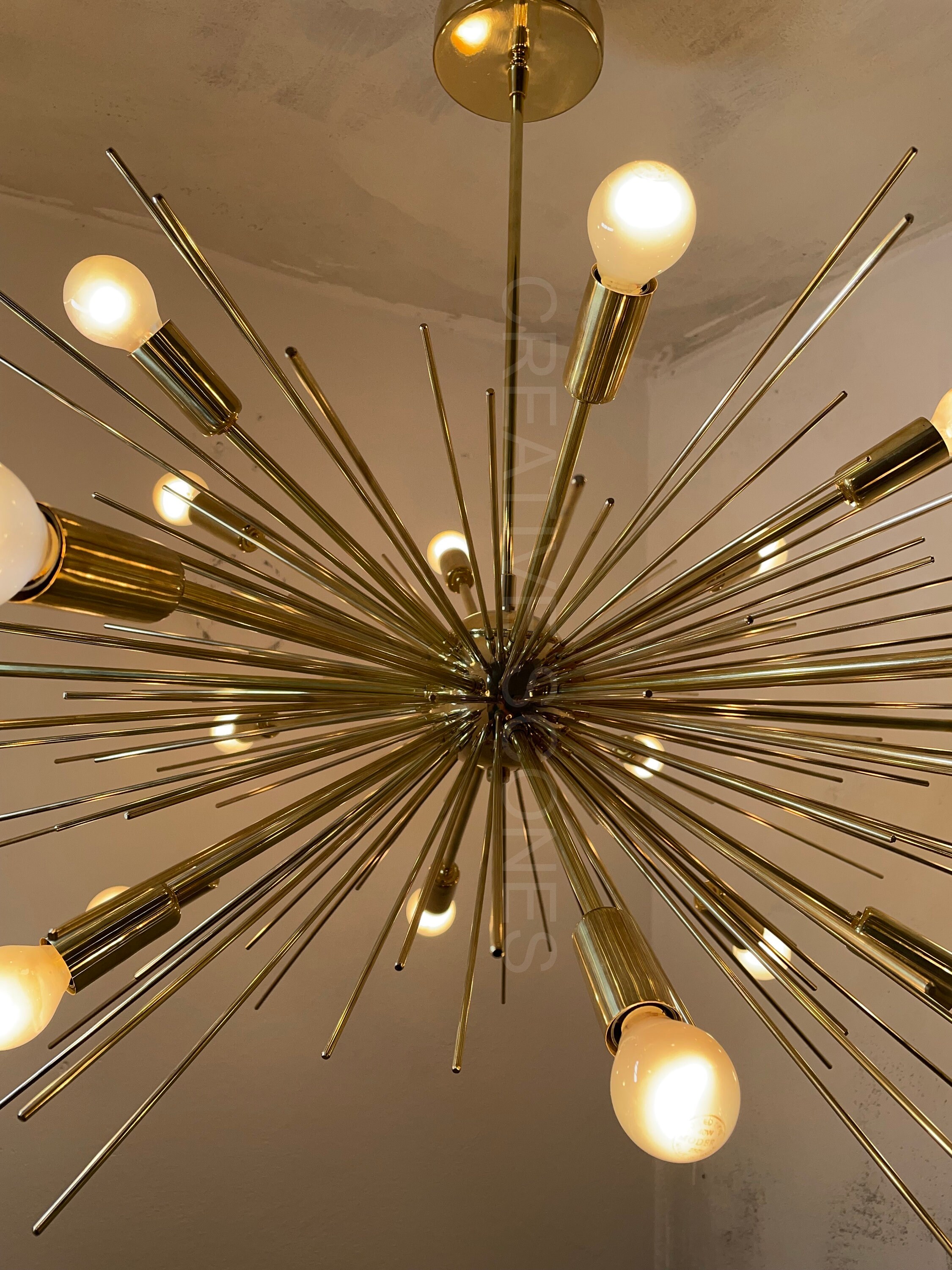 Sputnik Star Brass Cassandra Modern 18 Bulb Mid Century - Etsy