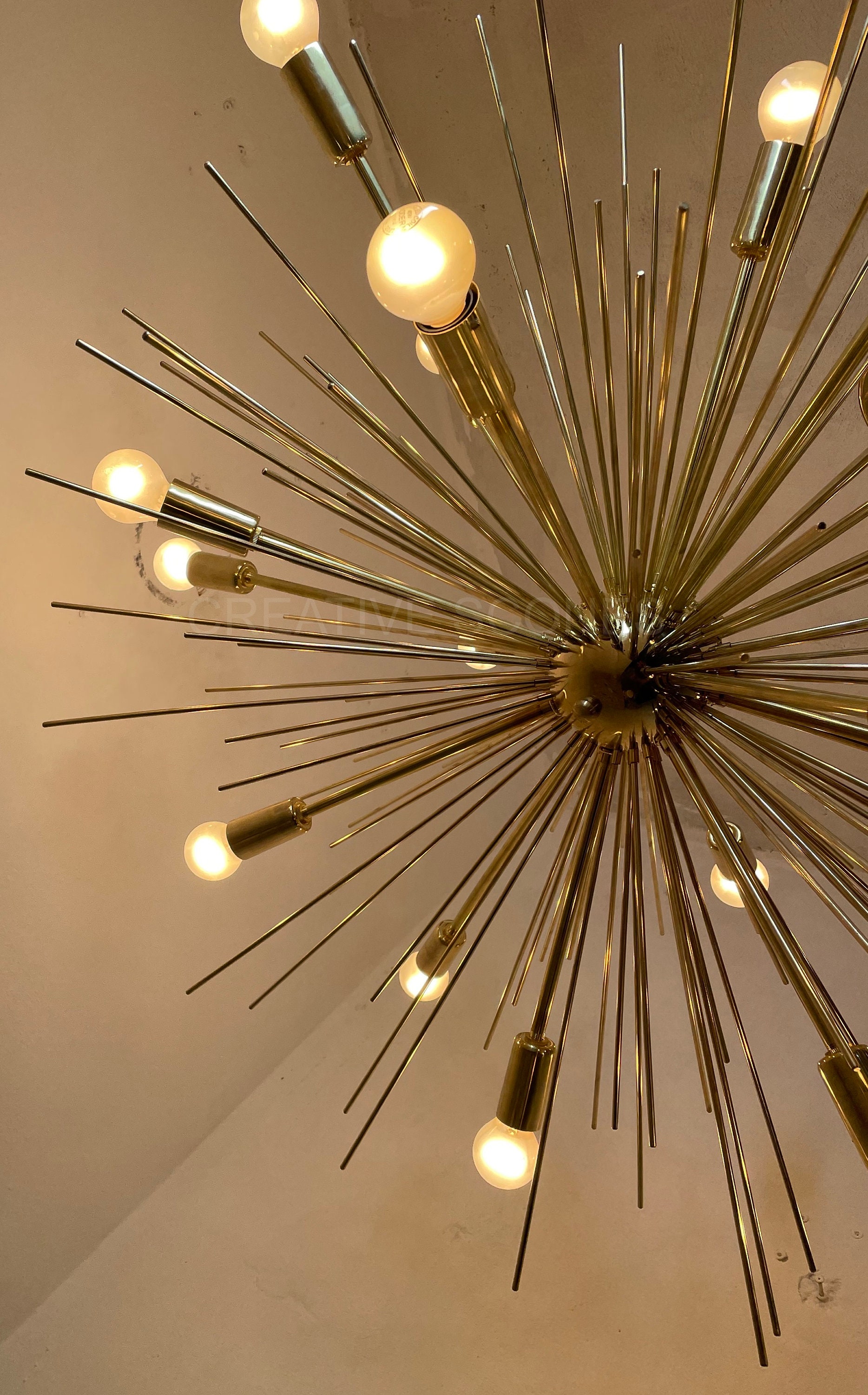 Sputnik Star Brass Cassandra Modern 18 Bulb Mid Century - Etsy