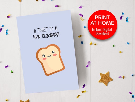 Printable Cards A Toast to a New Beginning Greeting Cards - Etsy