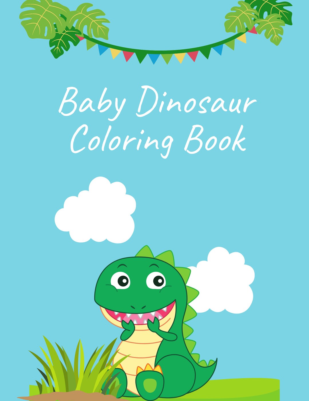 Baby Dinosaur Coloring Book for Kids, Printable PDF, Cute Designs ...