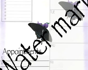 Purple Swirl Weekly Planner Calendar - Etsy