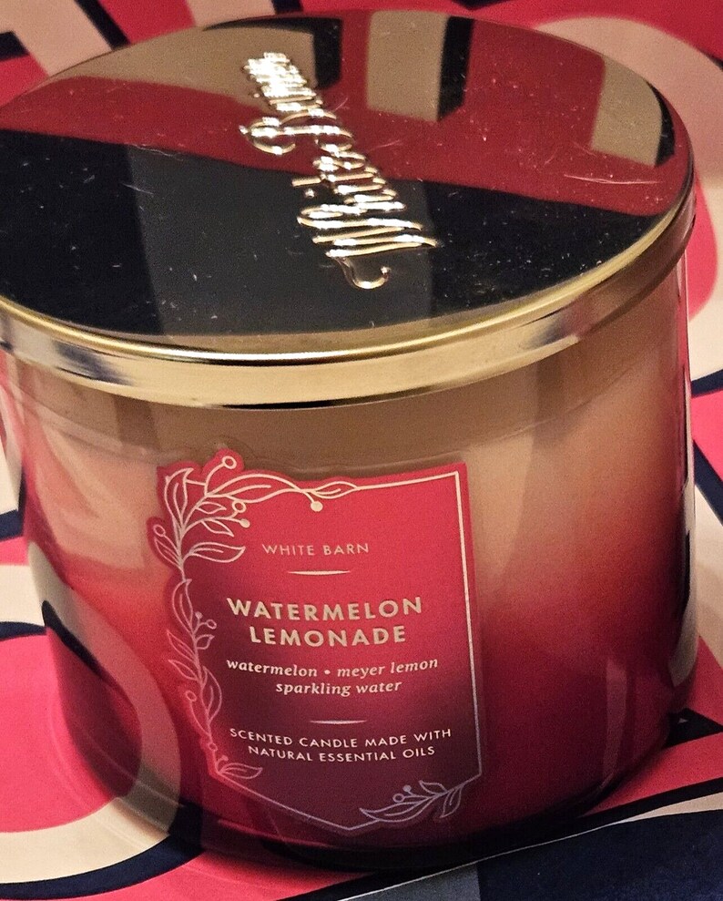 Bath And Body Works White Barn Watermelon Lemonade 3 Wick Etsy