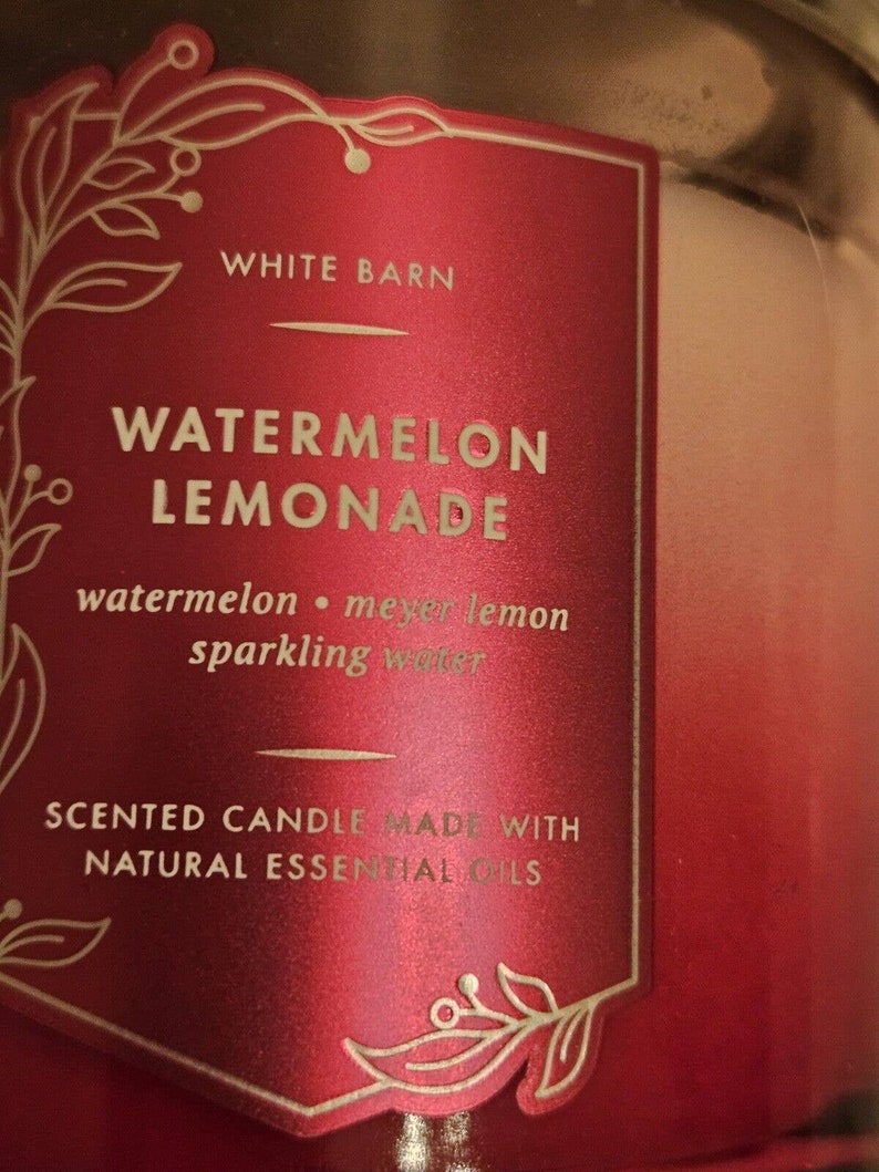 Bath And Body Works White Barn Watermelon Lemonade 3 Wick Etsy