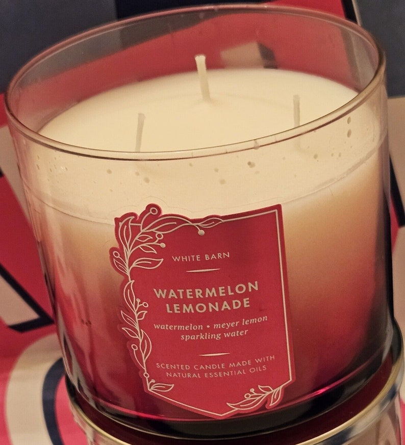 Bath And Body Works White Barn Watermelon Lemonade 3 Wick Etsy