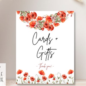 Red Poppy Cards and Gifts Sign | Instant Download Edit Print Template ...