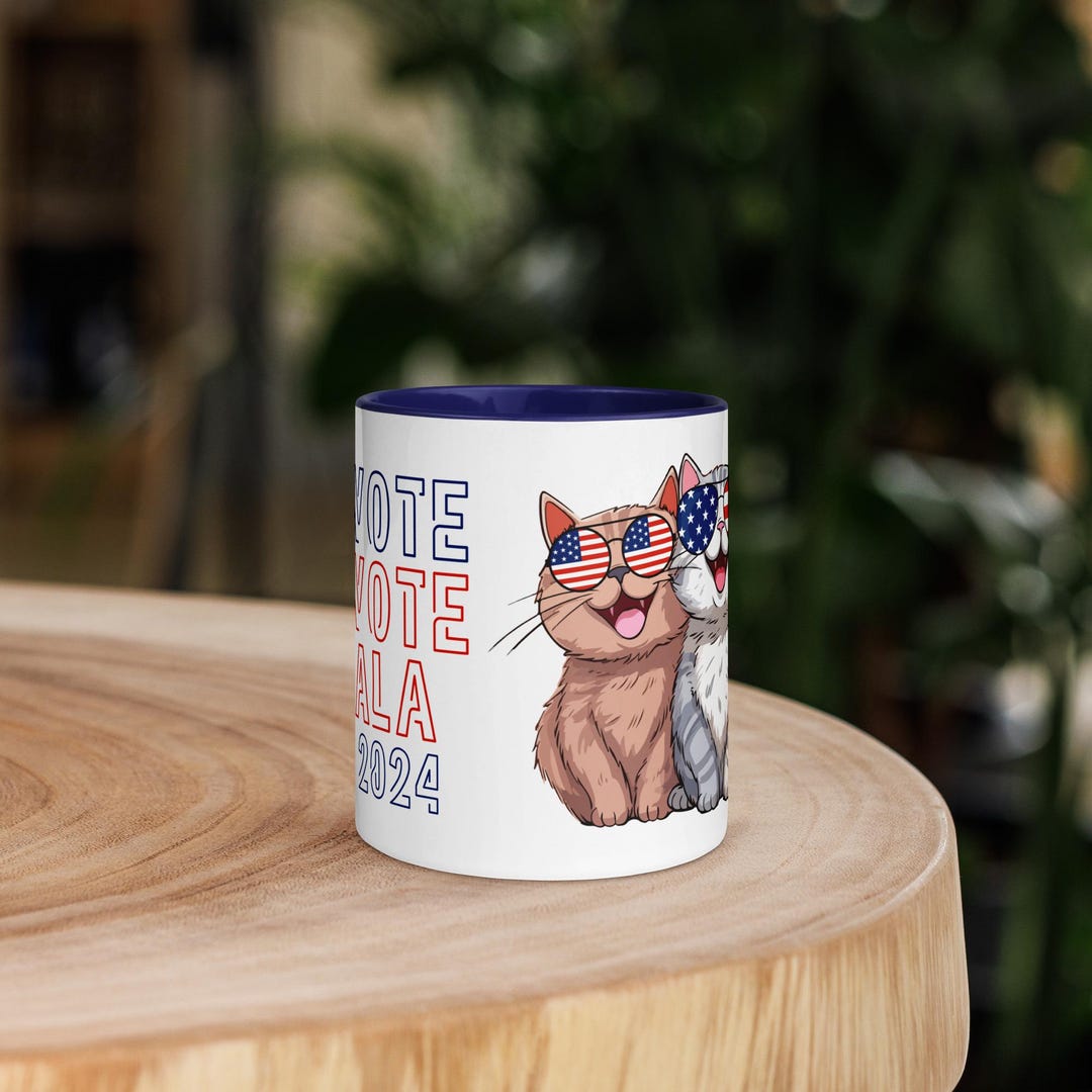 Kamala Harris Tim Walz 2024 Election Mug With Patriotic Cats ...