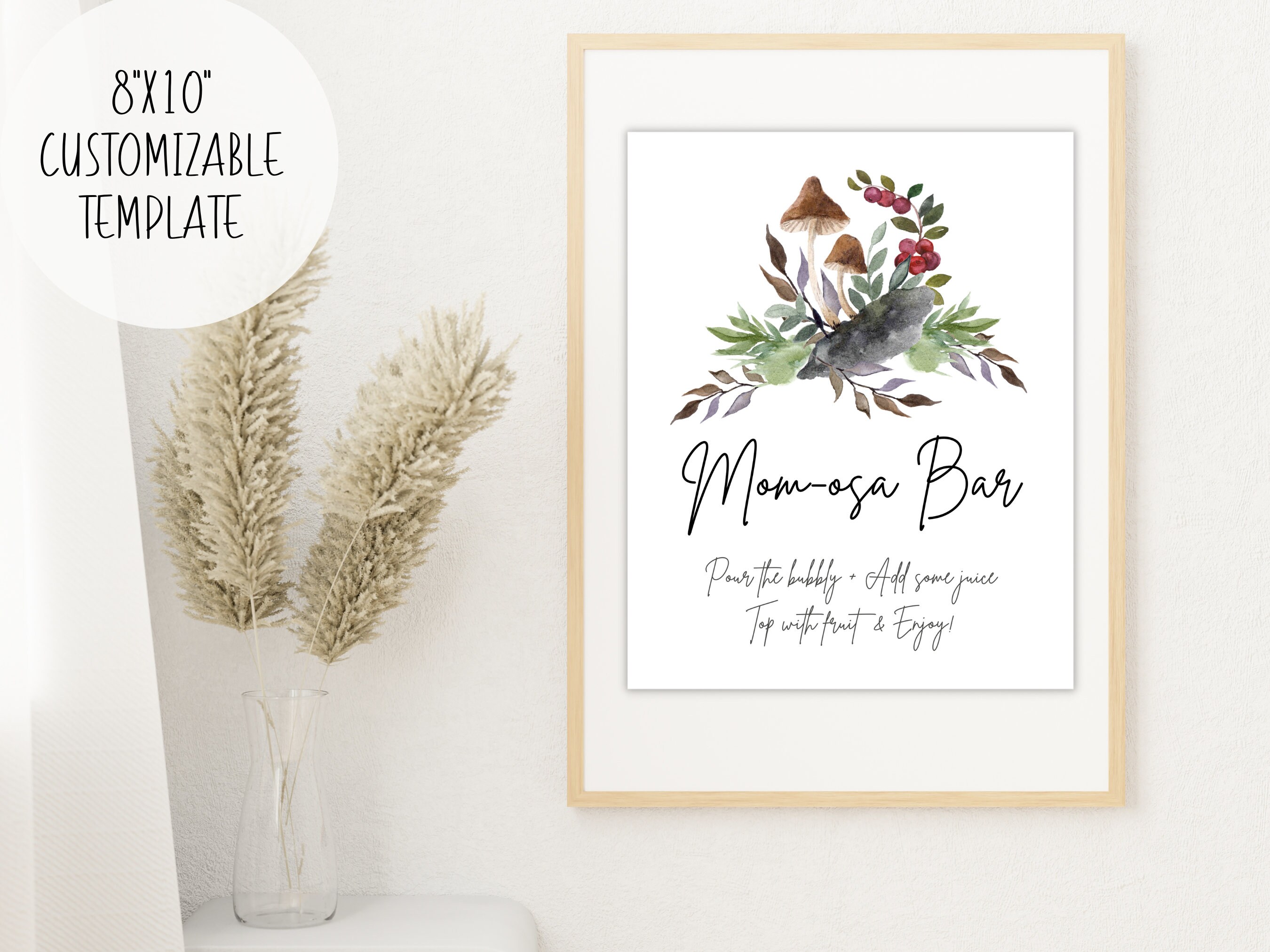 Forest Mushroom Momosa Mimosa Bar Sign | Instant Download Edit Print ...