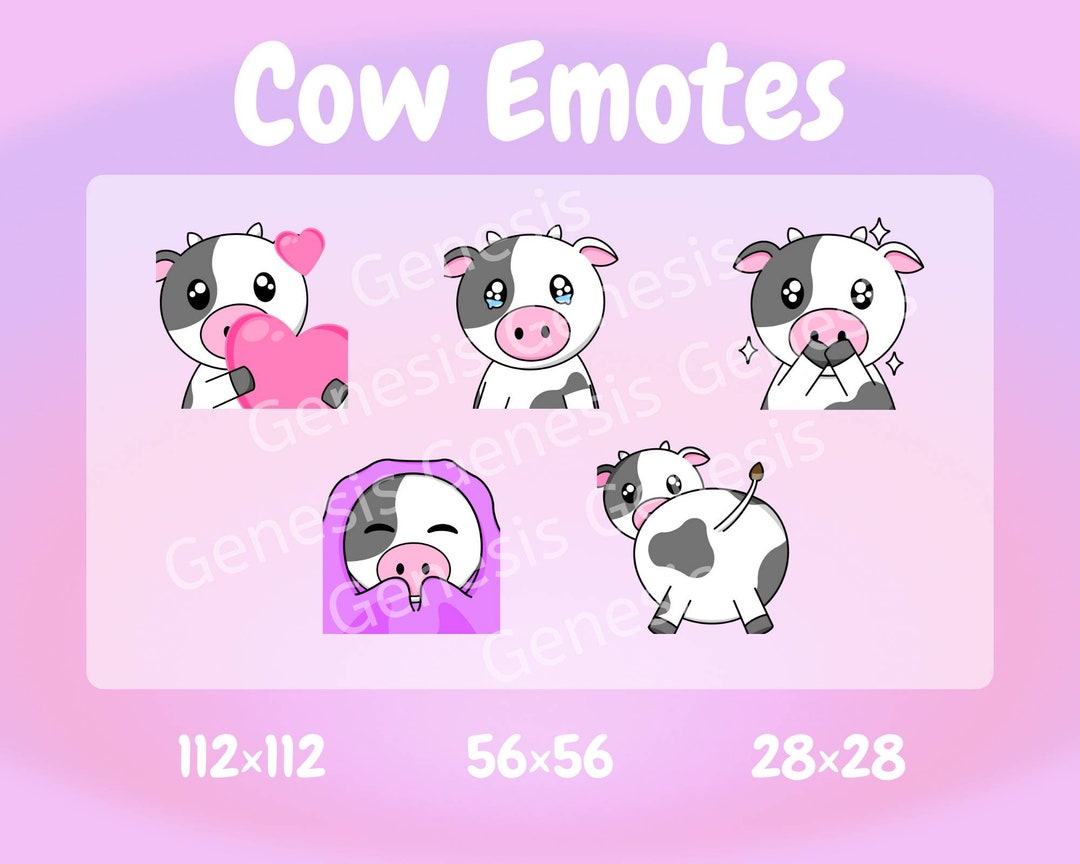 Cute Cow Emote Bundle Twitch Emotes, Animated Emotes and Badges Ready ...