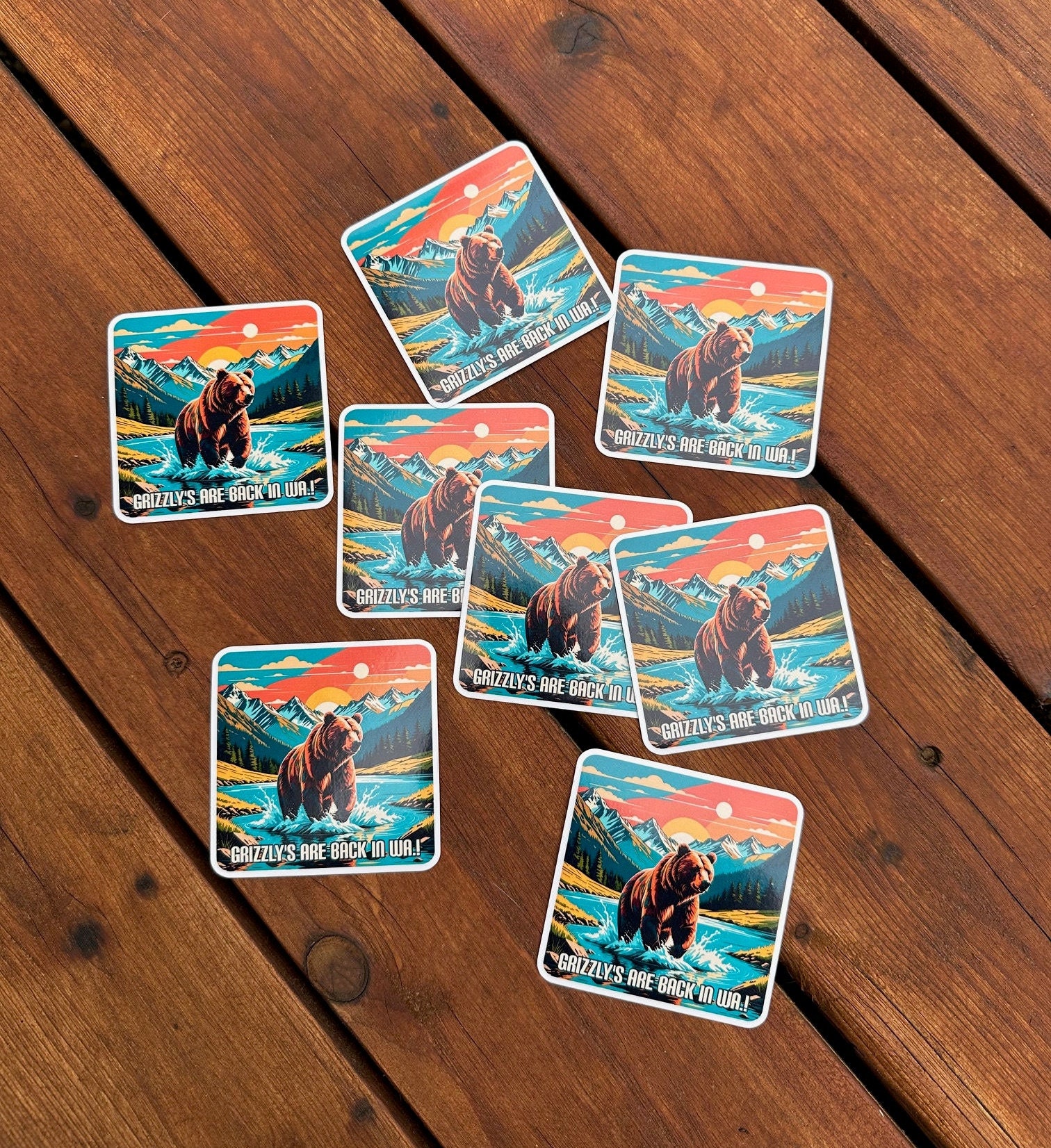 Grizzly Bear Decal, Sticker, Gift, Outdoors - Etsy