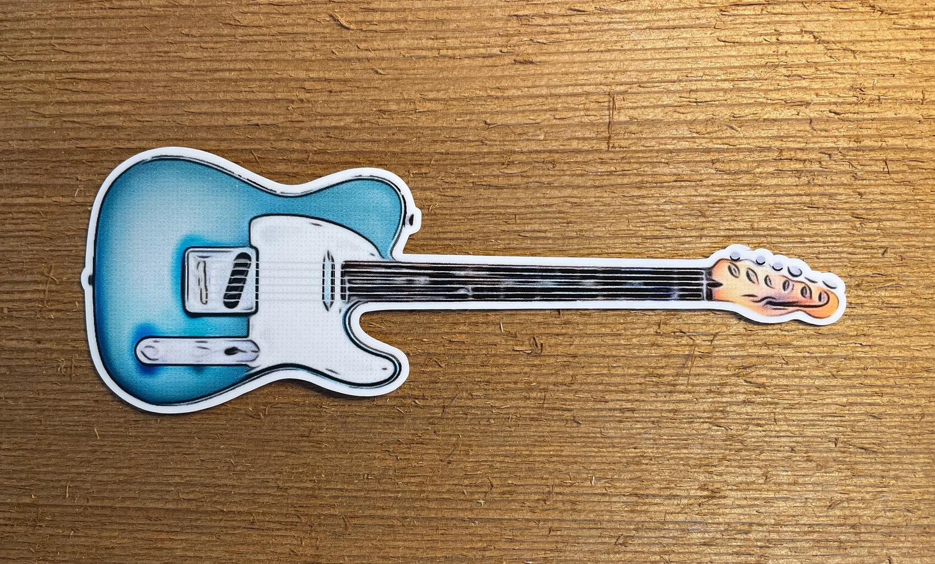 Electric Guitar Sticker, Decal, Telecaster, Fender, Music, Musician ...