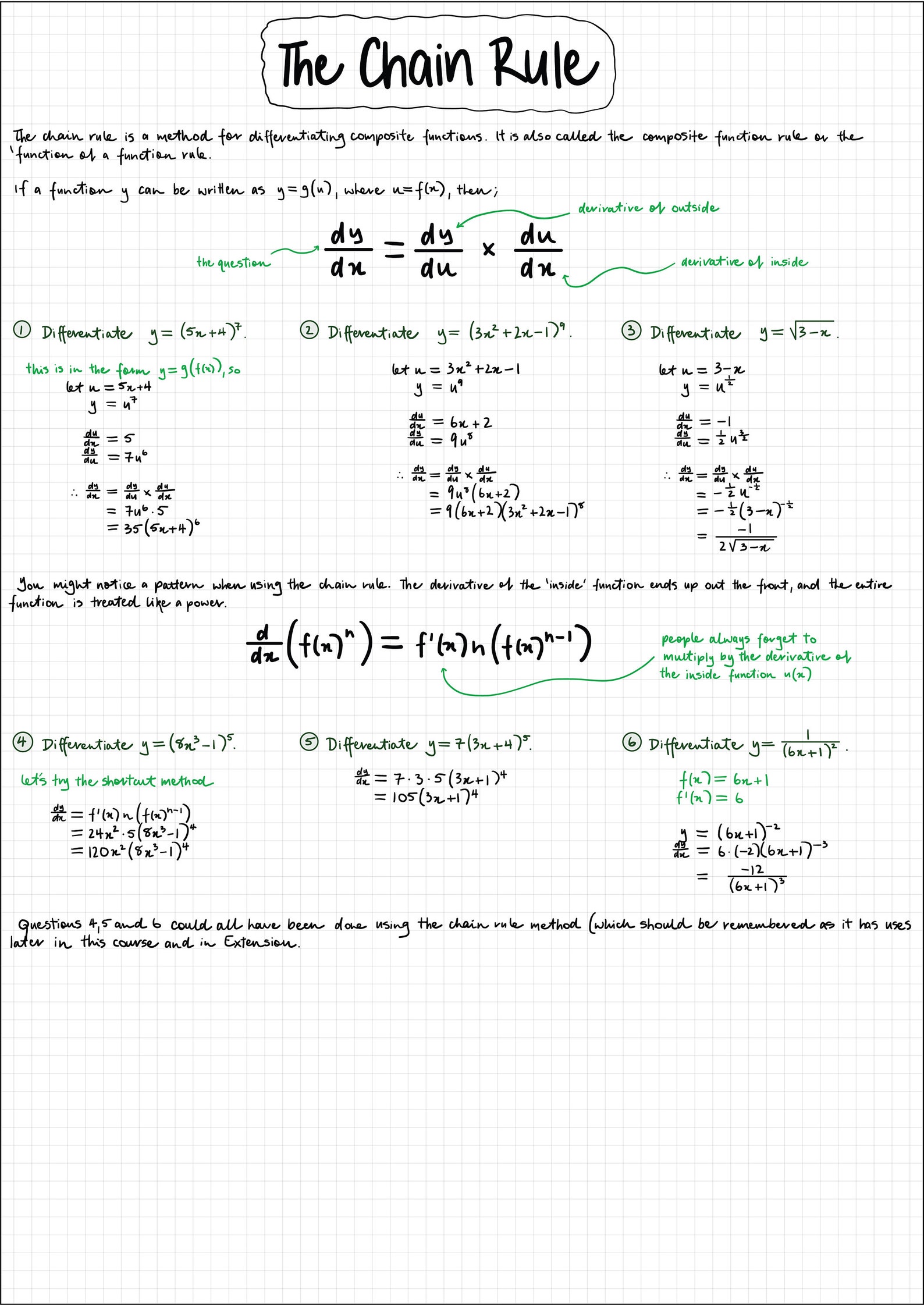 11 Math Adv HSC | Calculus Notes - Etsy
