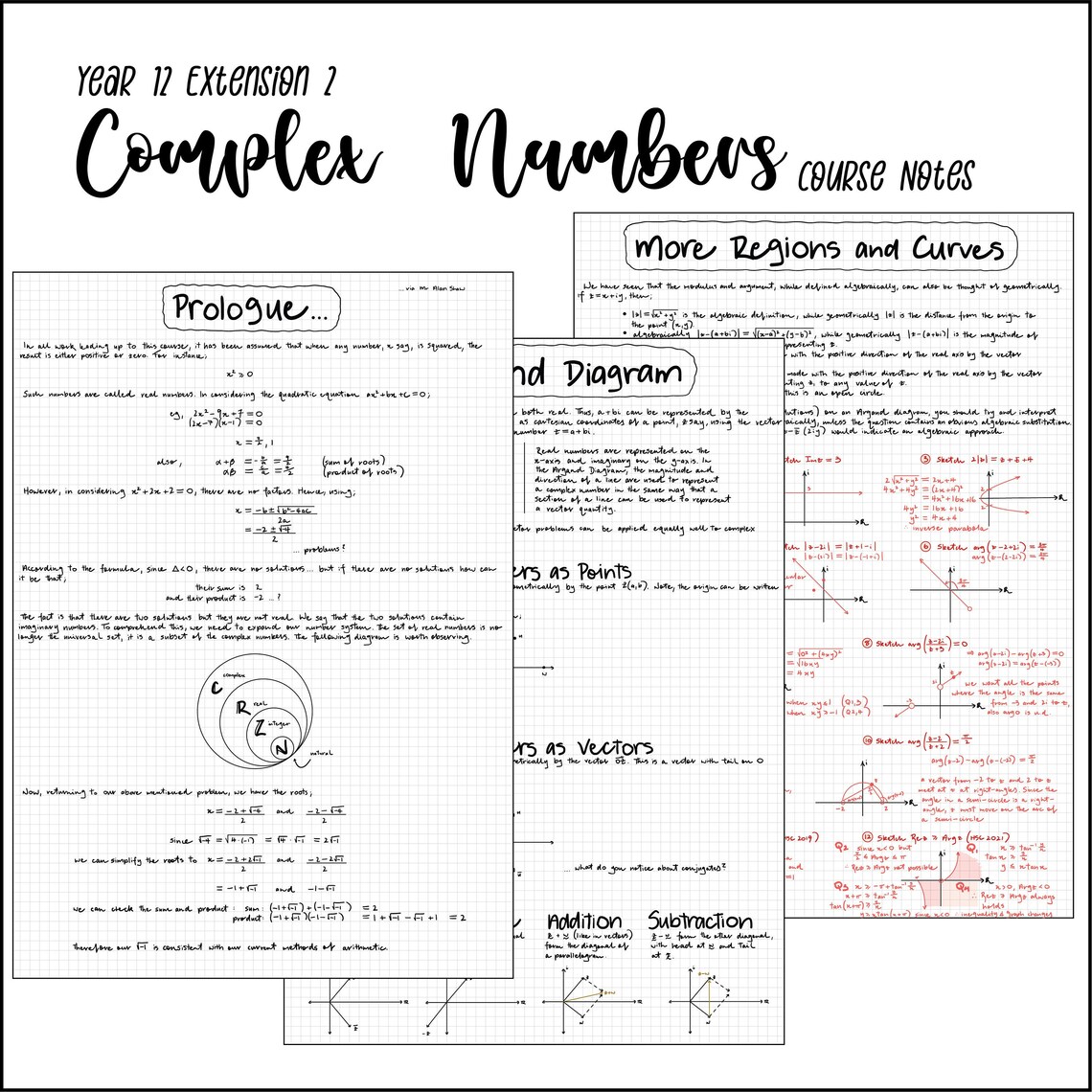12 Ext2 Math HSC Complex Numbers Notes - Etsy
