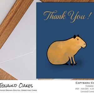 Thank You Card Printable | Capybara Card | Teacher Card | Instant ...