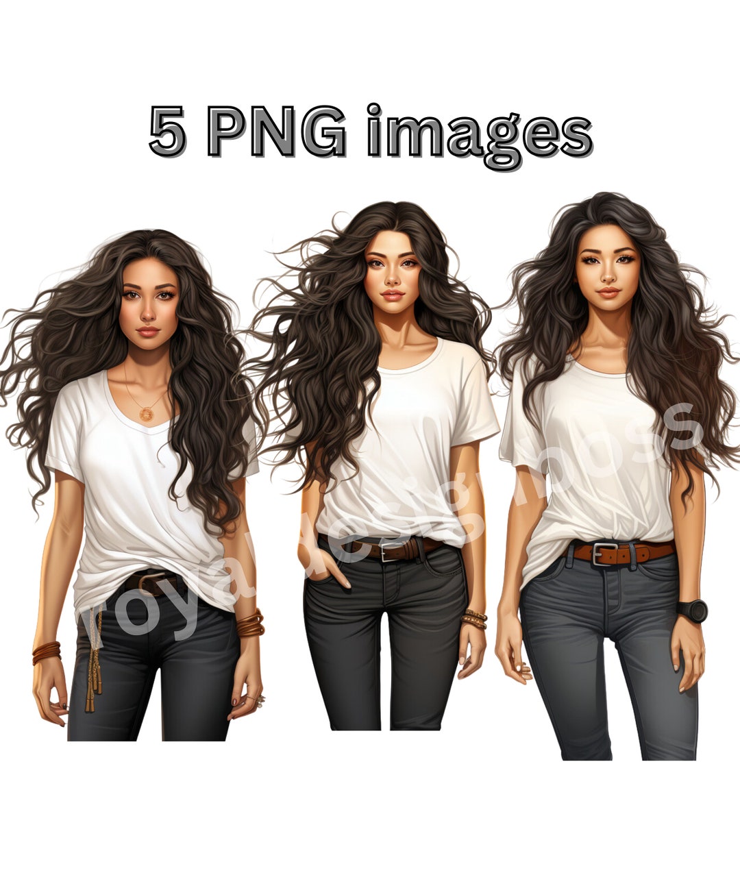 Hispanic Girl Clipart, Casual Girl, Girl Clipart - Etsy