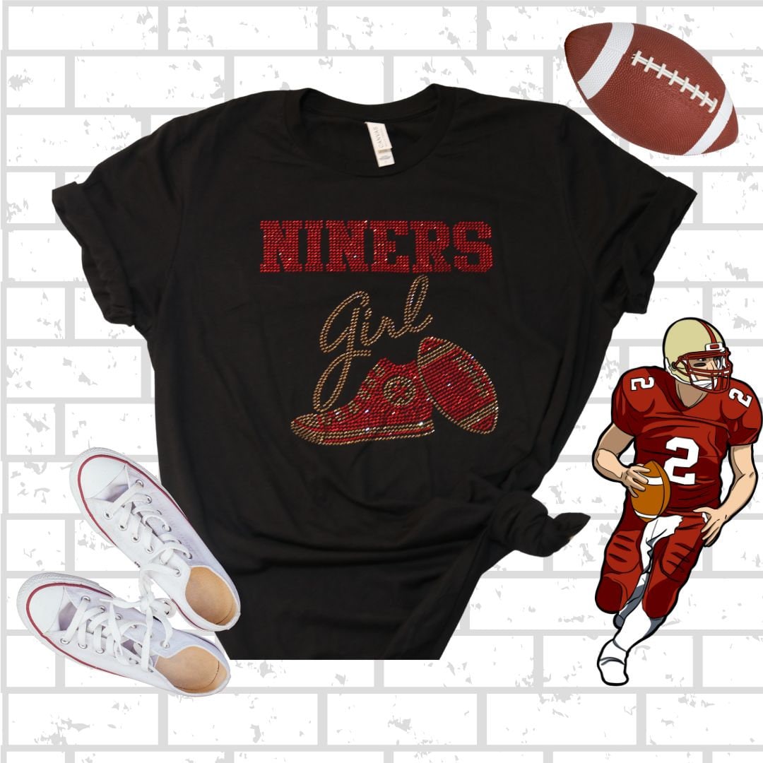 Niners Rhinestone T-shirt, Football Bling Shirt, Gift for Girl ...