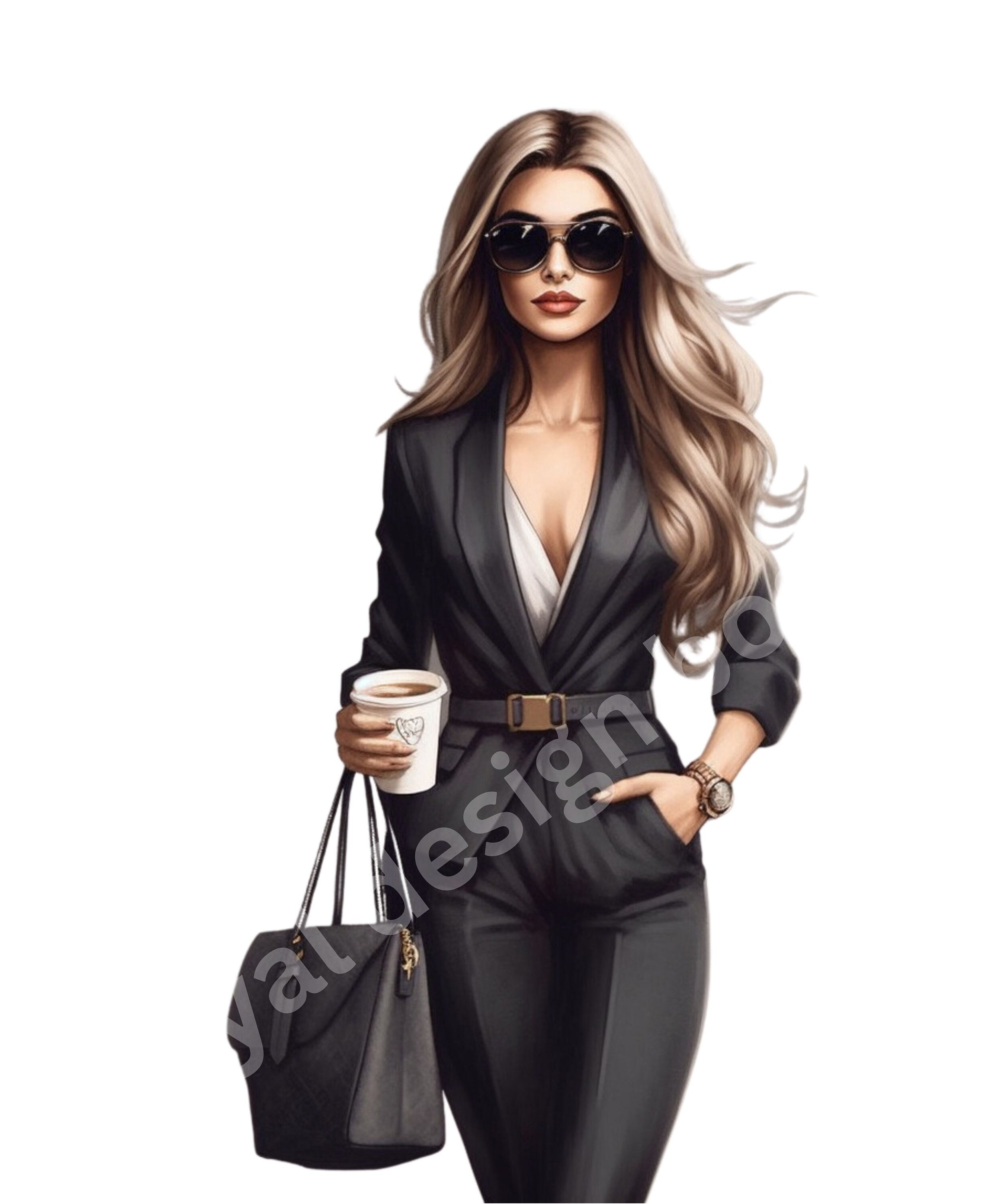 Fashion Girl Clipart, Fashion Clipart, Coffee Clipart, Fashion ...