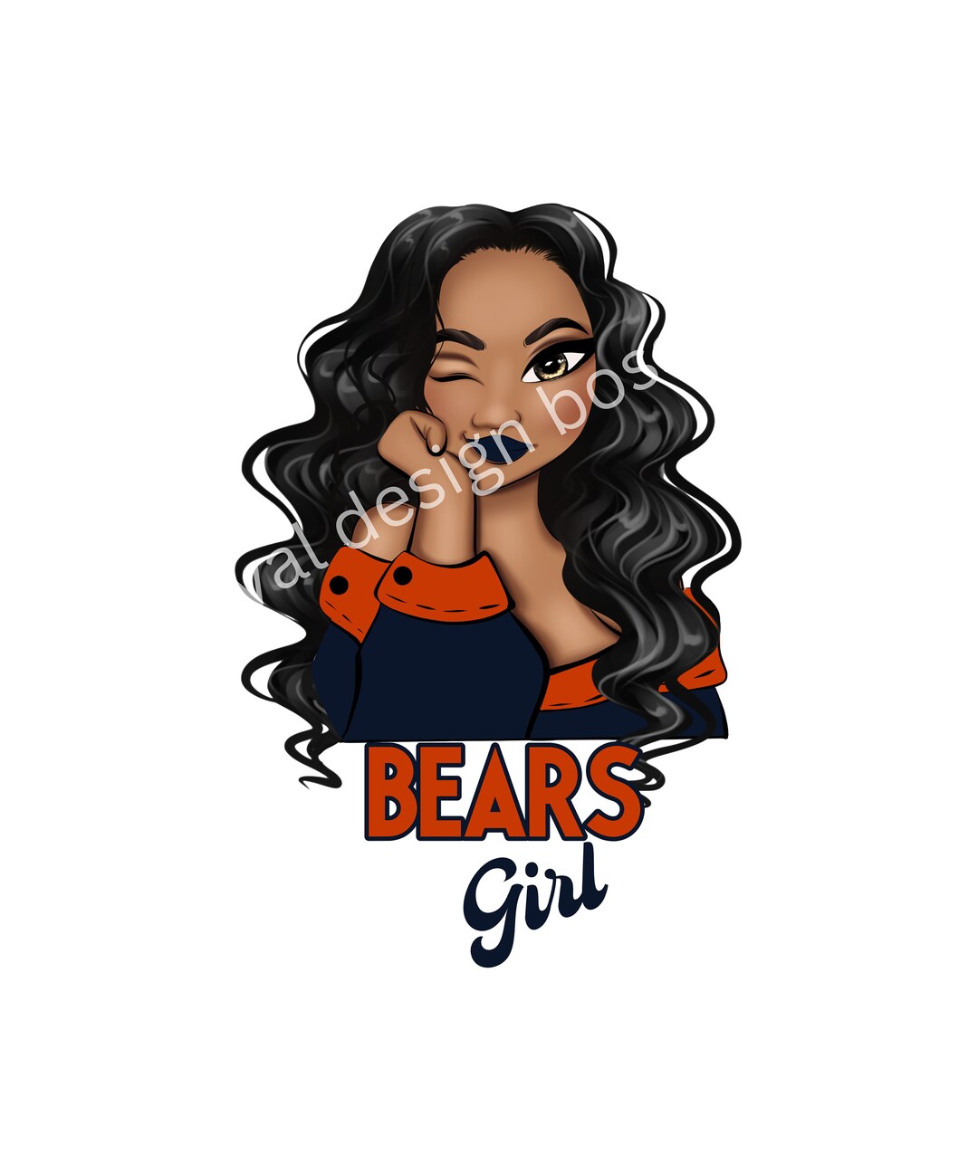 Bears Girl, Football Girl, PNG, Sublimation, Bears PNG, Digital File ...