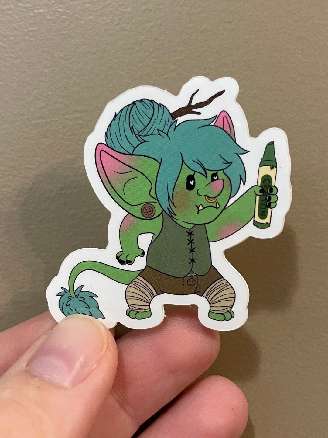 Goblin Crayon Sticker - Etsy