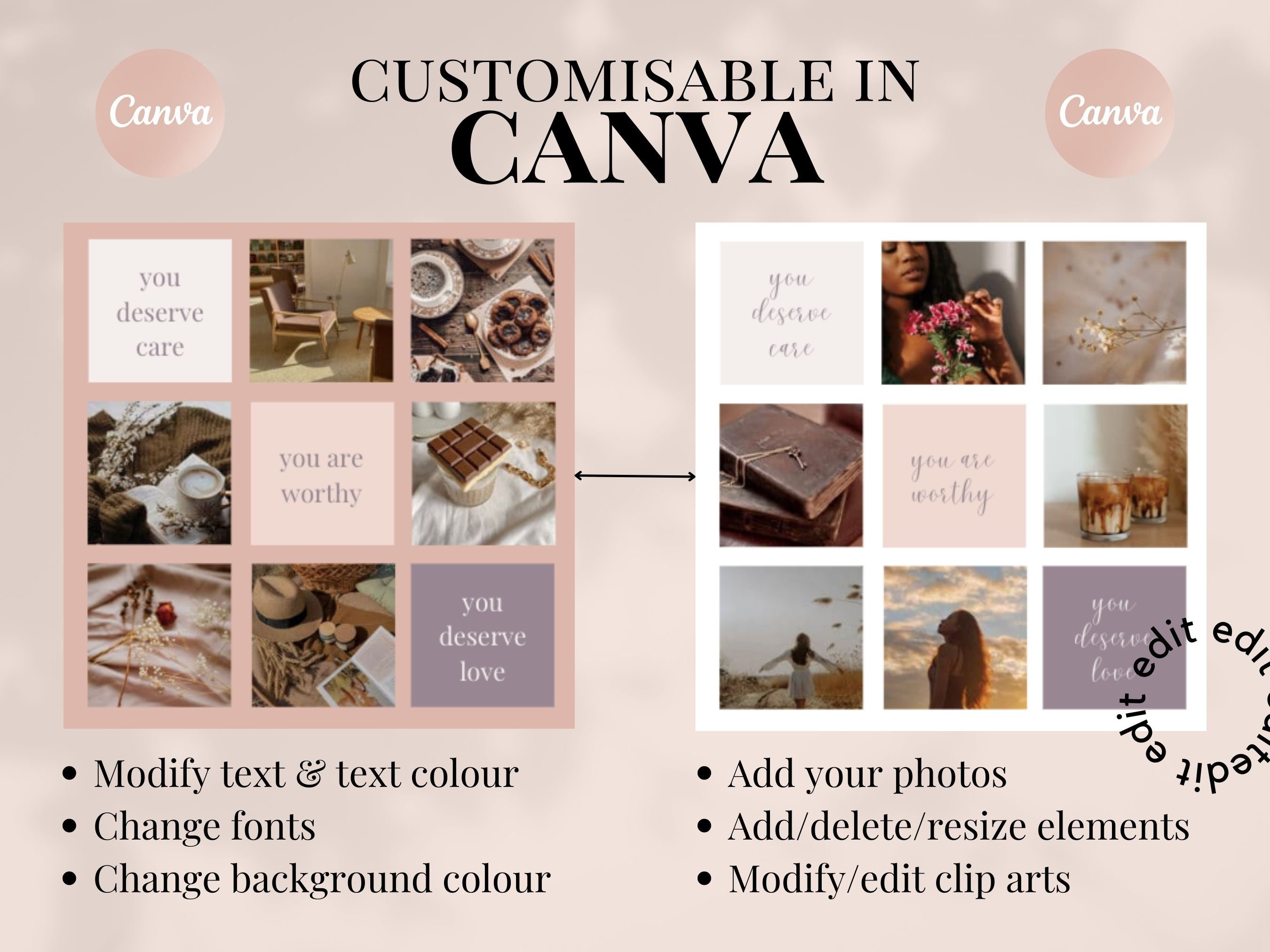 Neutral Instagram Template Canva Social Media Templates Engaging Story ...