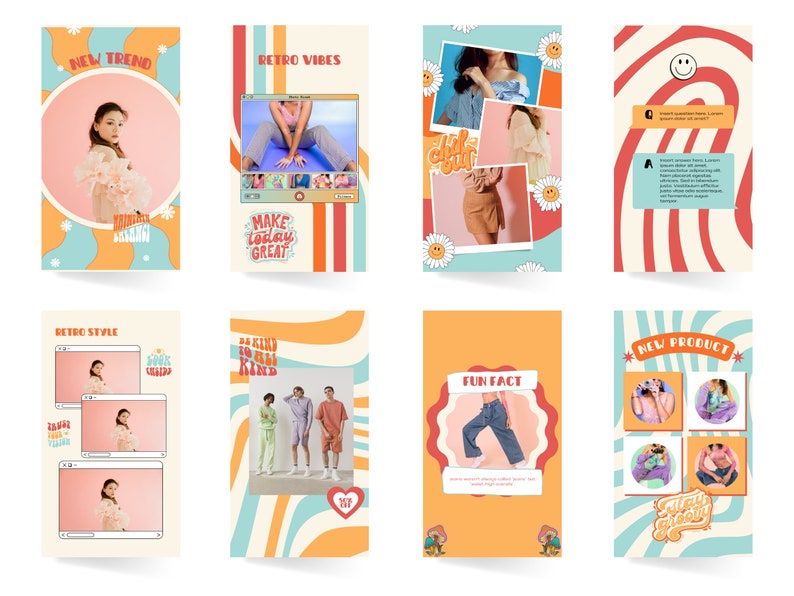 Retro Instagram Story Template 70s Instagram Story Ideas - Etsy