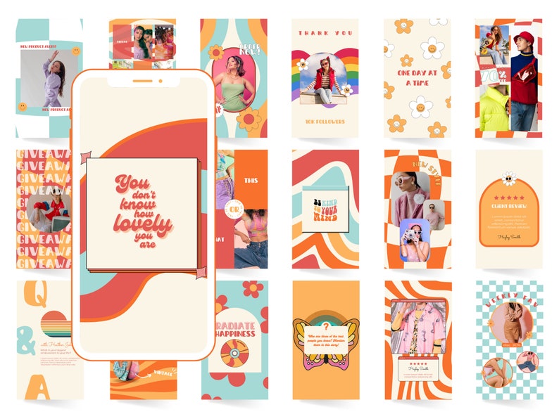 Retro Instagram Story Template 70s Instagram Story Ideas - Etsy