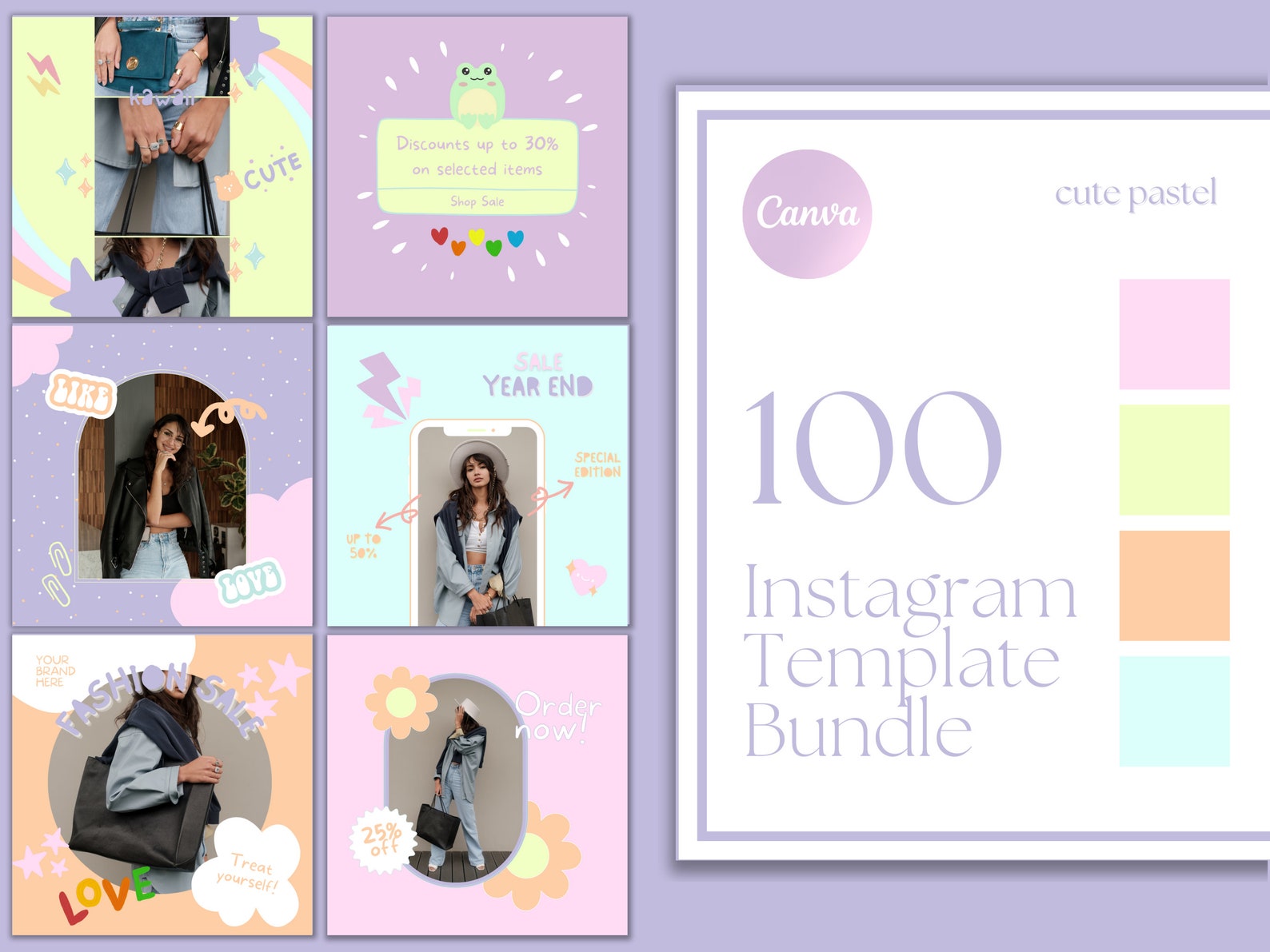 Cute Pastel Instagram Post Templates Cute Pastel Instagram Story ...