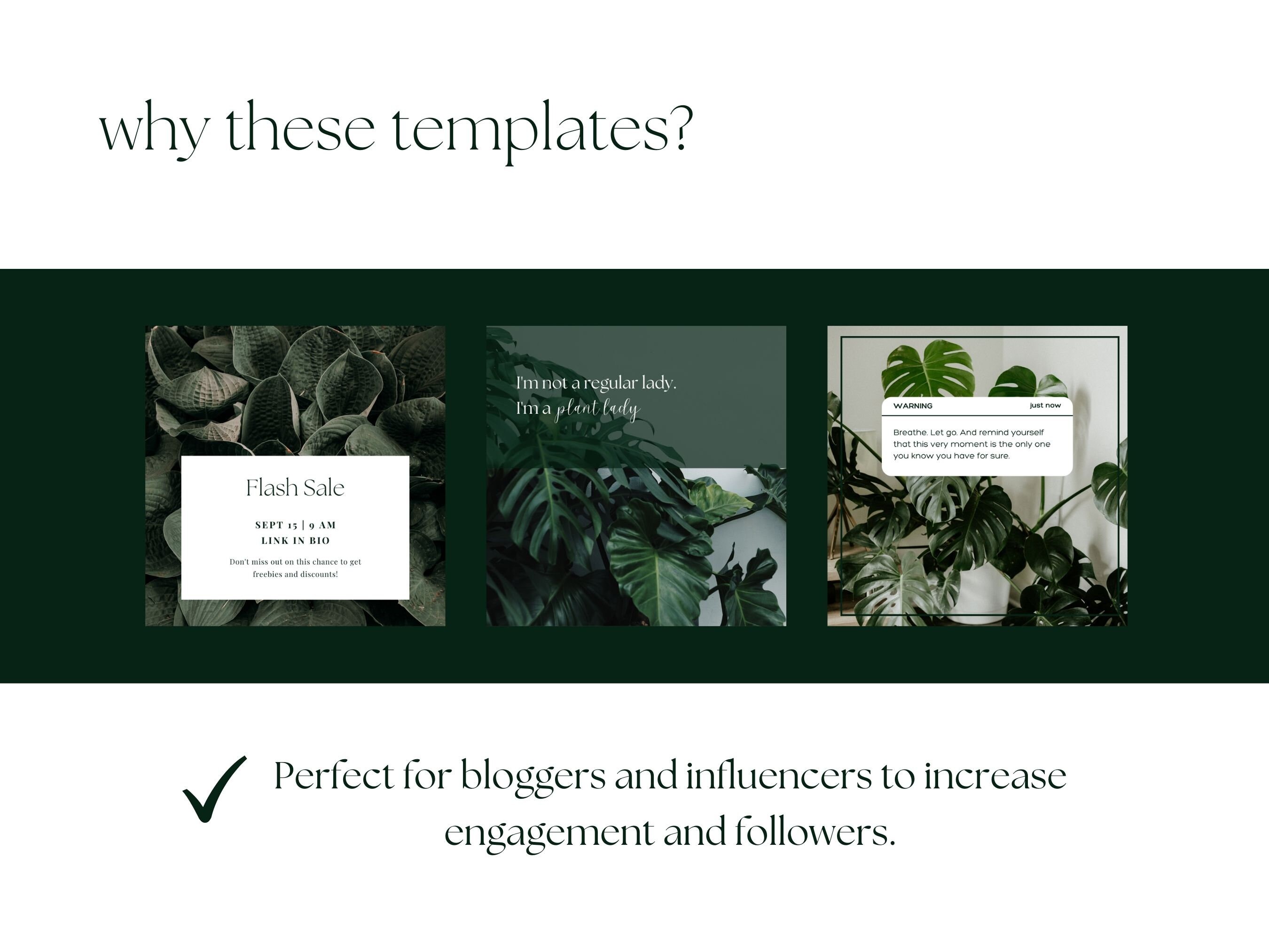 Green Instagram Template Canva Bundle Plant Instagram Templates ...