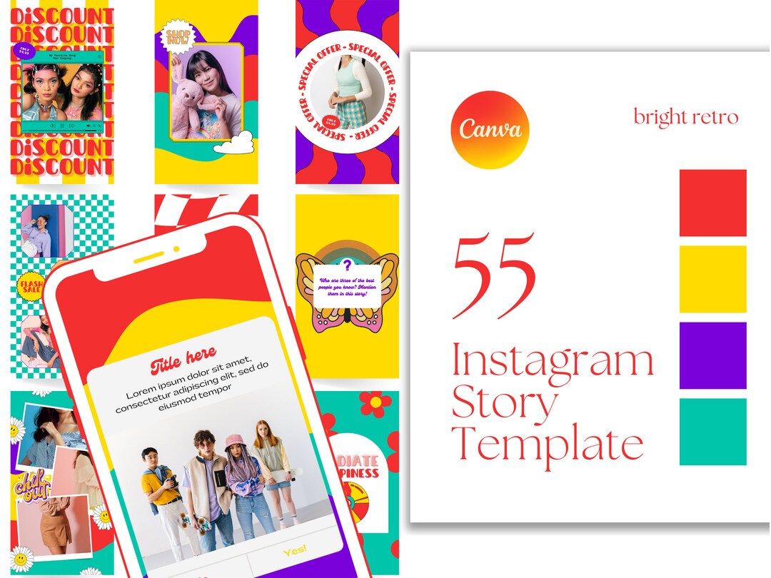 Bright Retro Instagram Story Template 70s Instagram Story Etsy bright-retro-instagram-story-template-70s-instagram-story-etsy