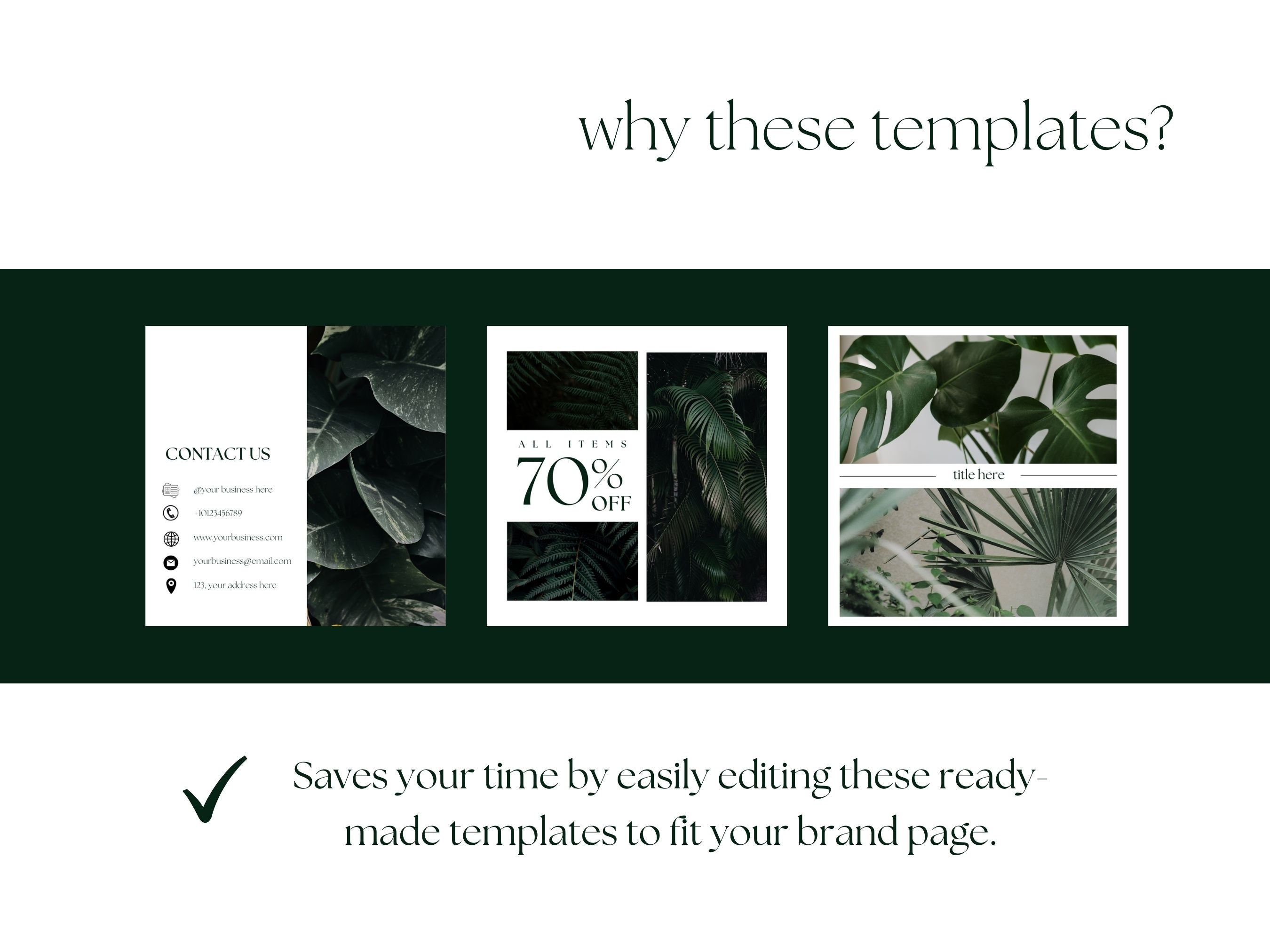 Green Instagram Template Canva Bundle Plant Instagram Templates ...