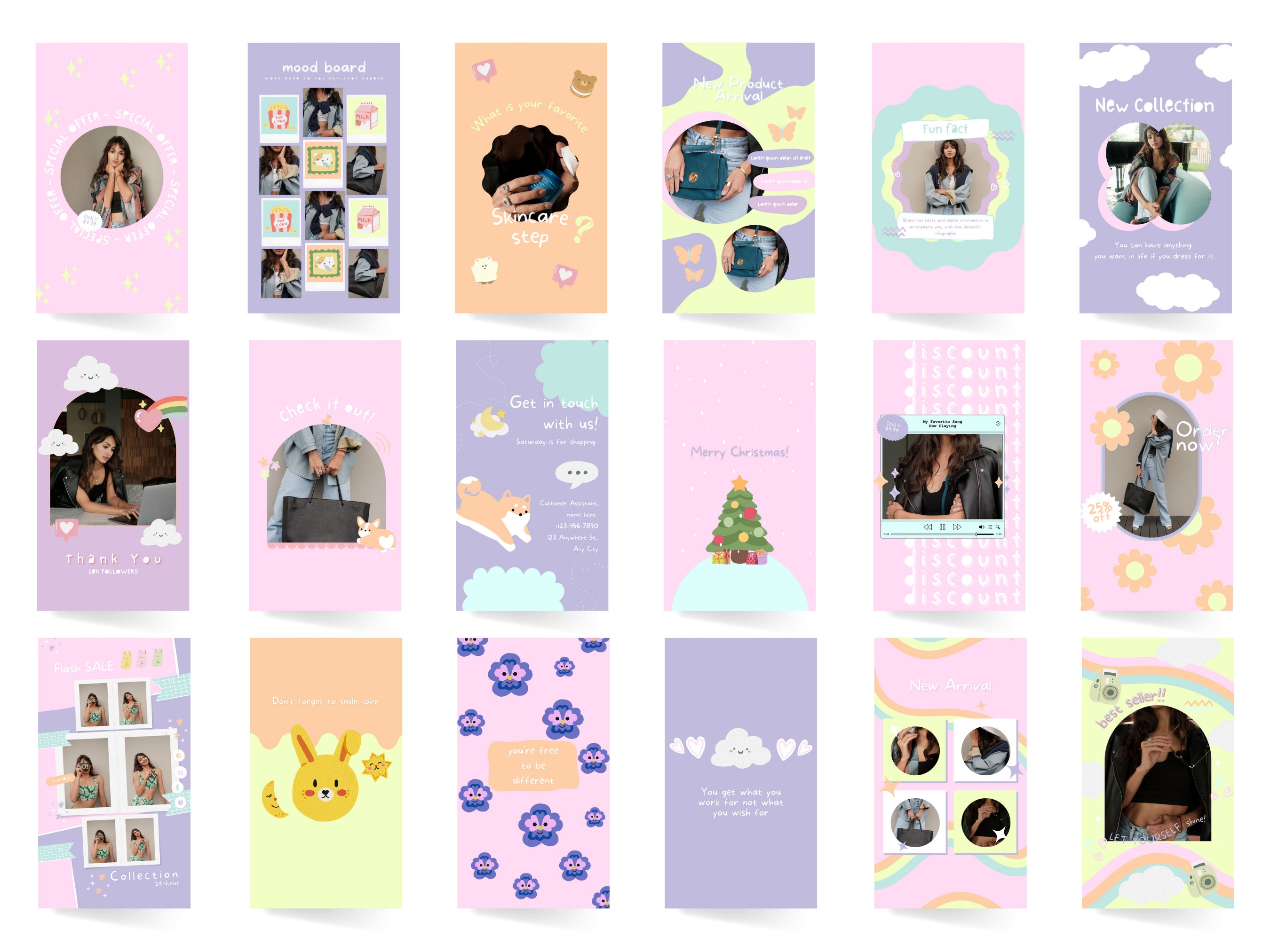 Cute Pastel Instagram Post Templates Cute Pastel Instagram Story ...