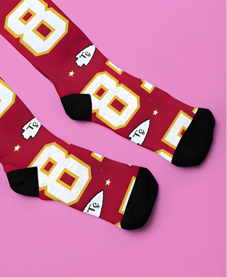 Taylor Swift & Travis Kelce Inspired Socks Set Swift 87 and Kelce 87 ...