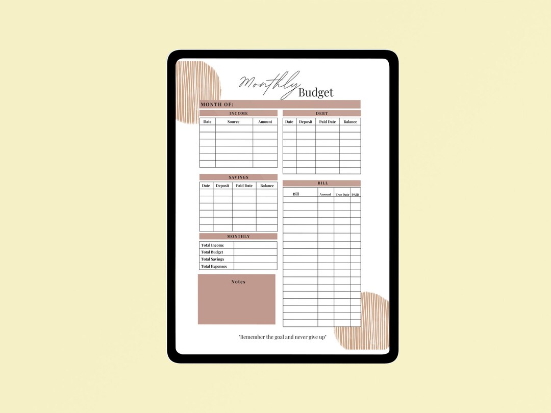 Digital Monthly Budget Planner / Download Only/printable - Etsy