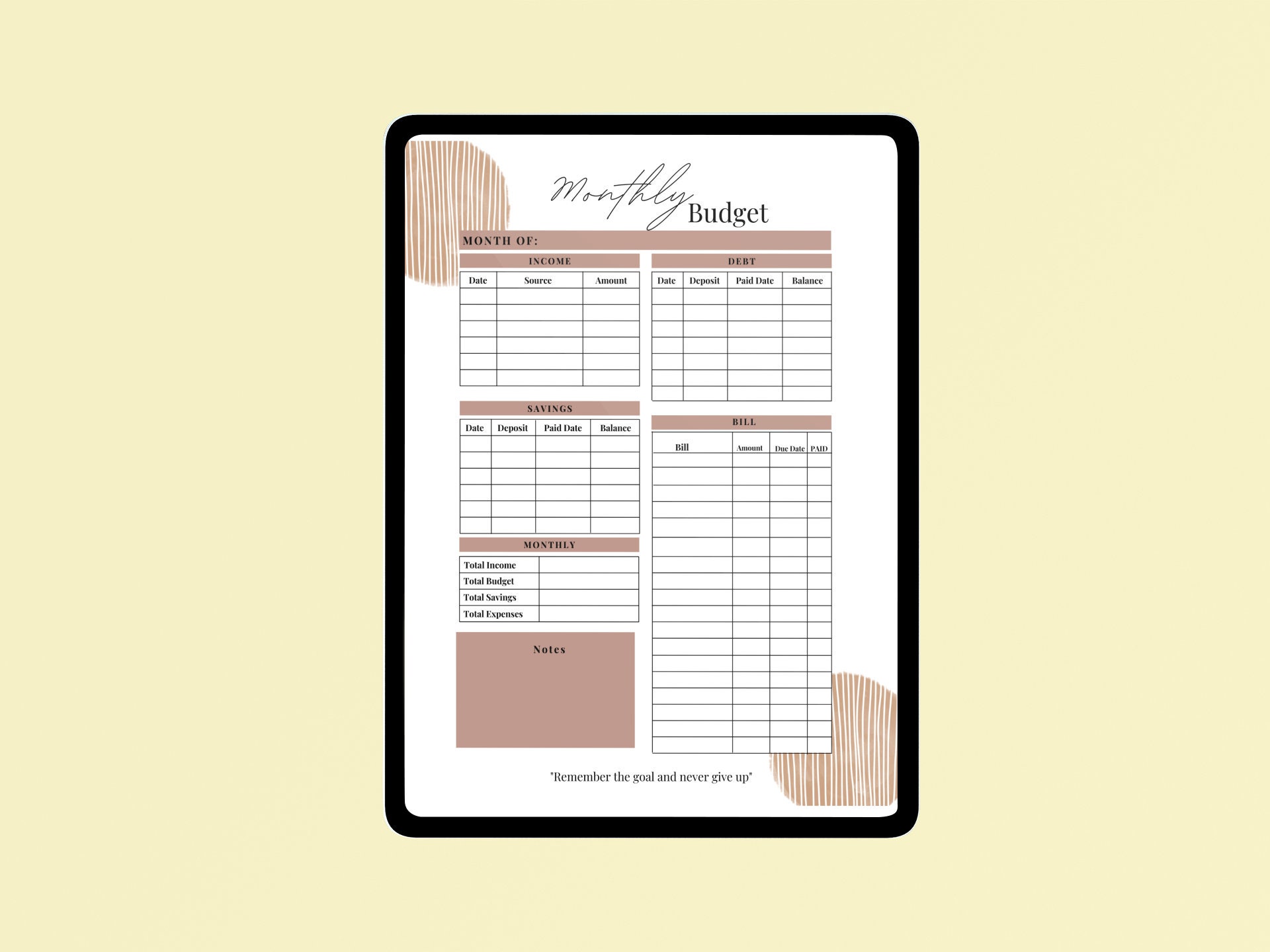 Digital Monthly Budget Planner / Download Only/printable - Etsy
